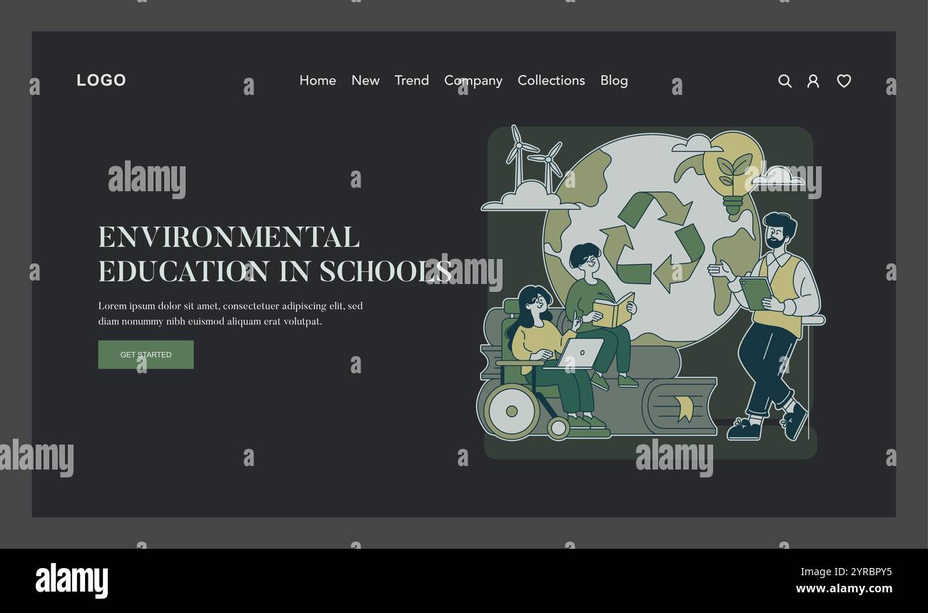 Environmental Education concept. Students learning about sustainability ...