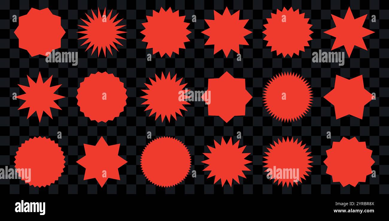 Set of flat simple starburst shapes Stock Vector Image & Art - Alamy