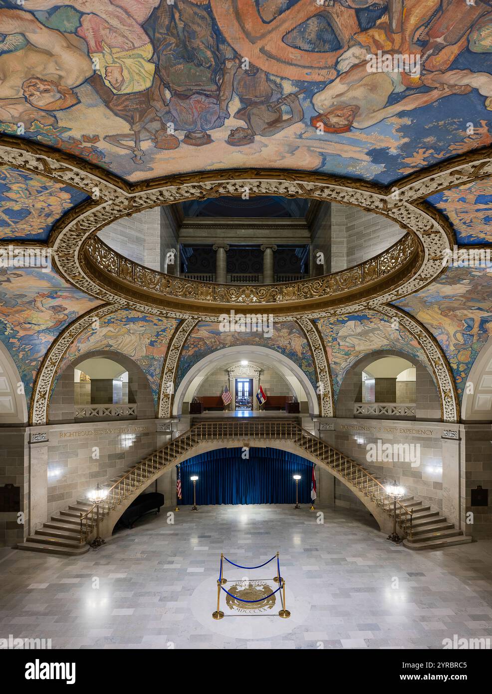 Rotunda and inner dome of the Missouri State Capitol building in ...