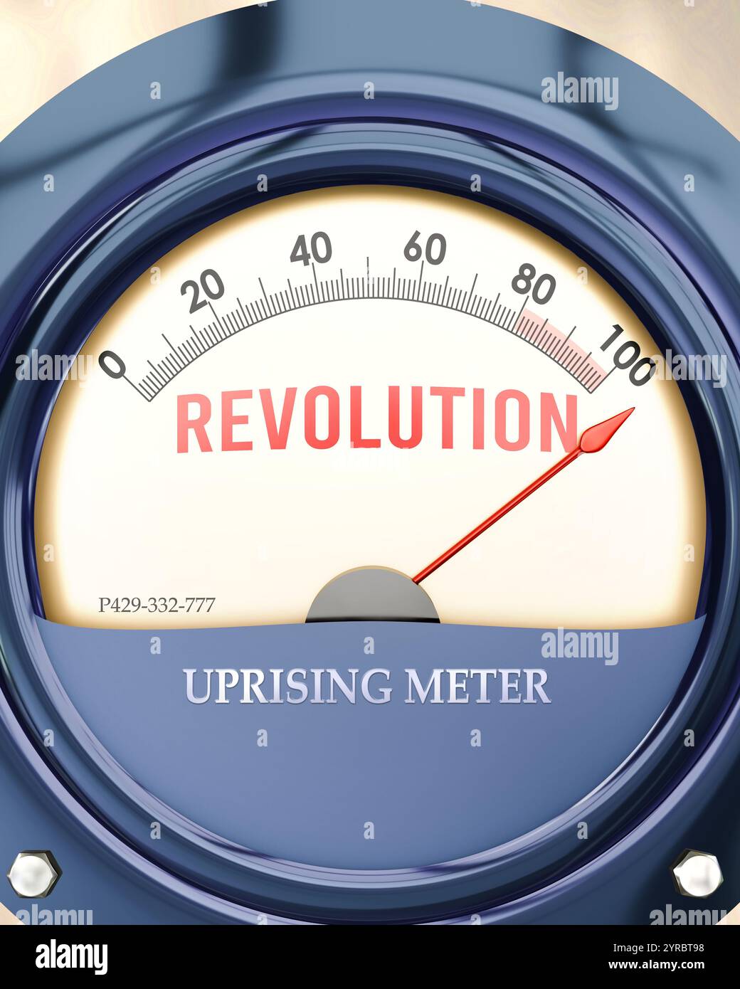 Revolution and uprising meter that is hitting a full scale hi-res stock ...