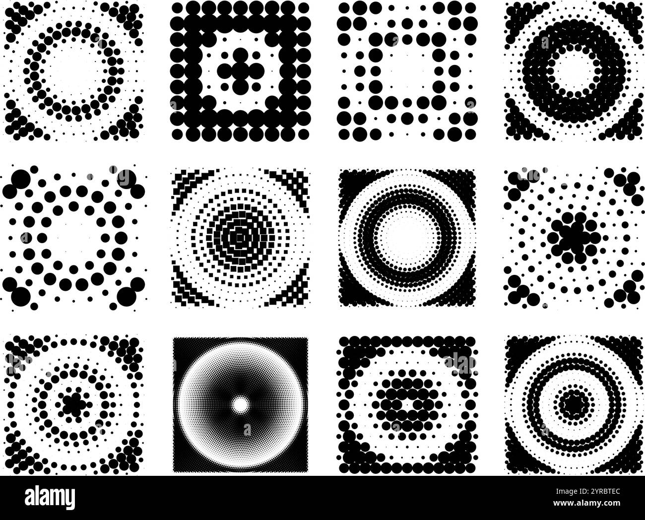 design elements. Halftone dotted frames set. Vector illustration Stock ...