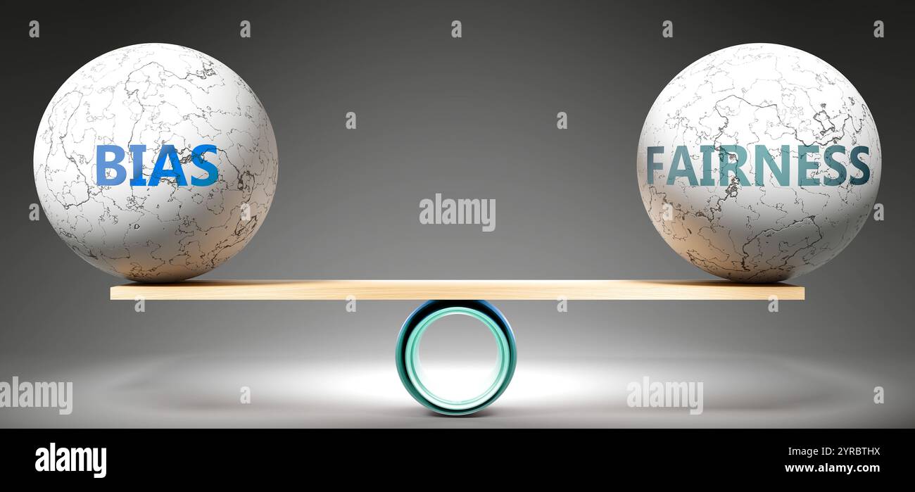 Bias and fairness in balance. A metaphor showing Bias in equilibrium ...
