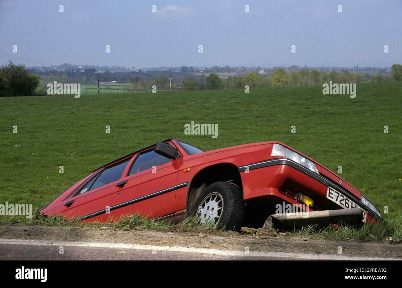 Car veered off road hi-res stock photography and images - Alamy