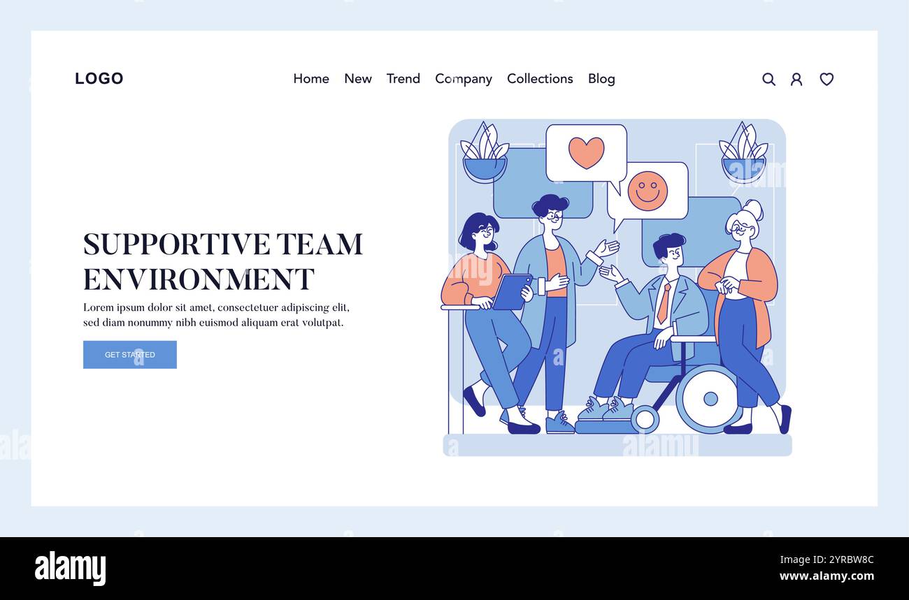 Supportive team environment concept. Colleagues sharing positive ...