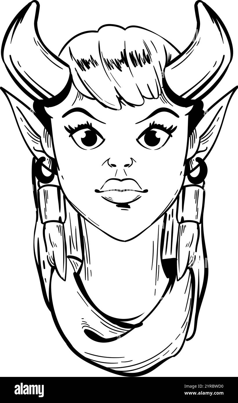 elf woman face drawing Stock Vector Image & Art - Alamy