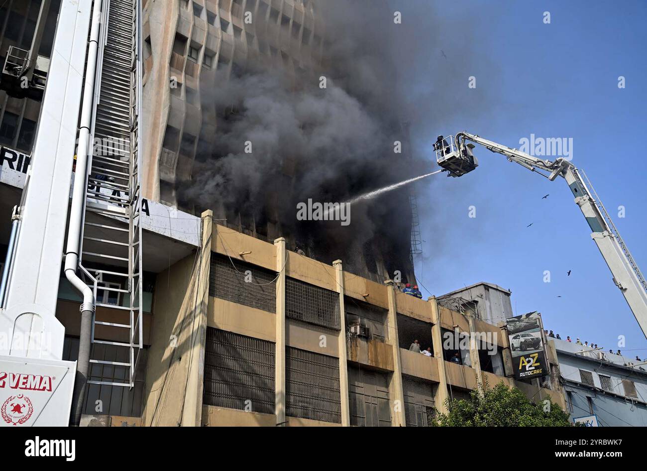View of site after fire broke out incident at Rimpa Plaza building as ...