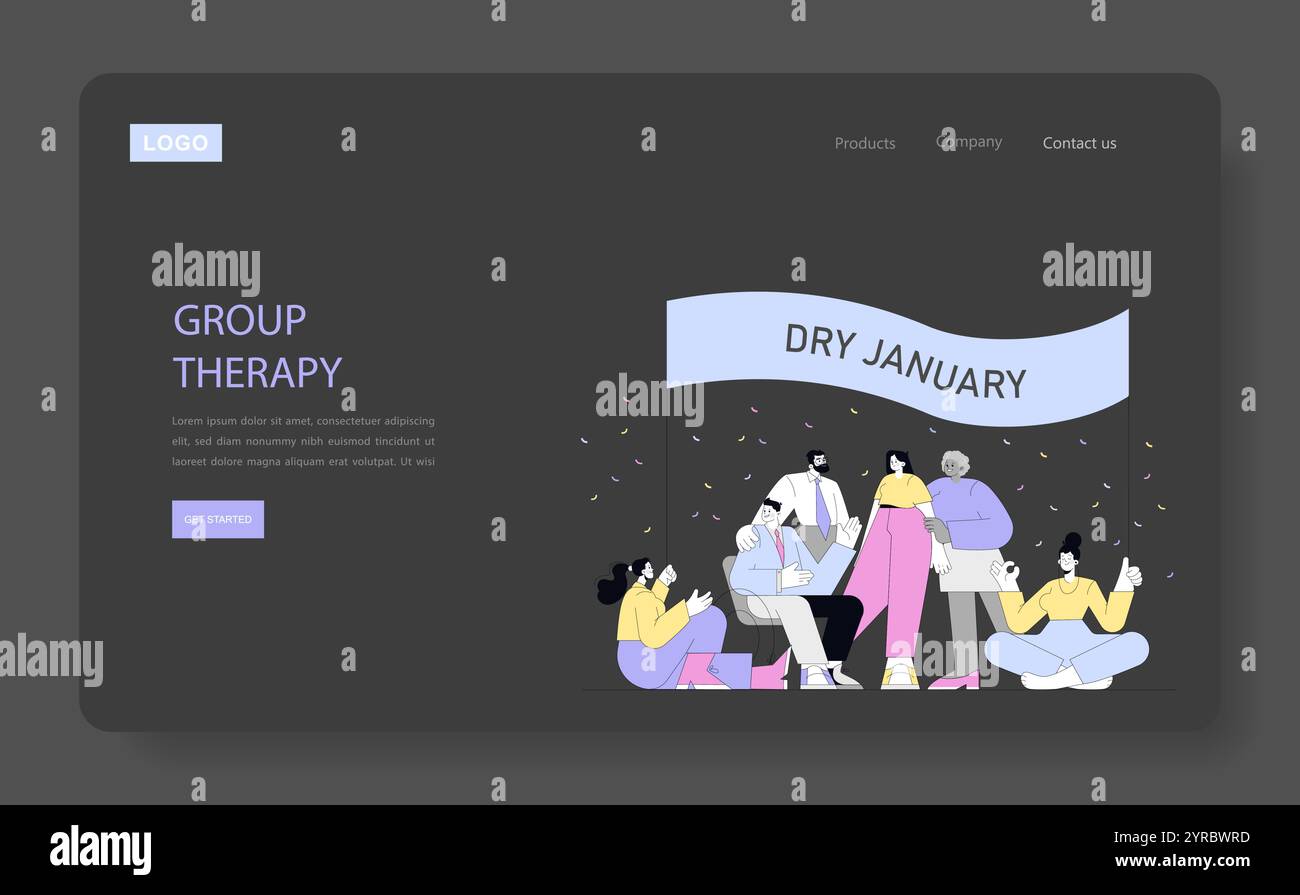Dry January concept. People engaging in group therapy to promote ...