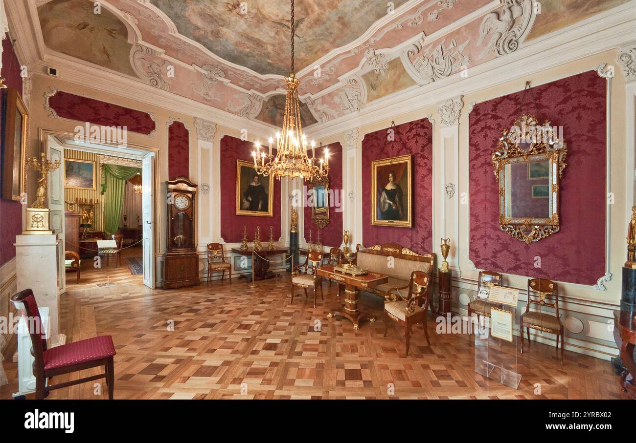 The Raspberry Room (Salon Malinowy) at Wilanów Palace in Warsaw, Poland ...