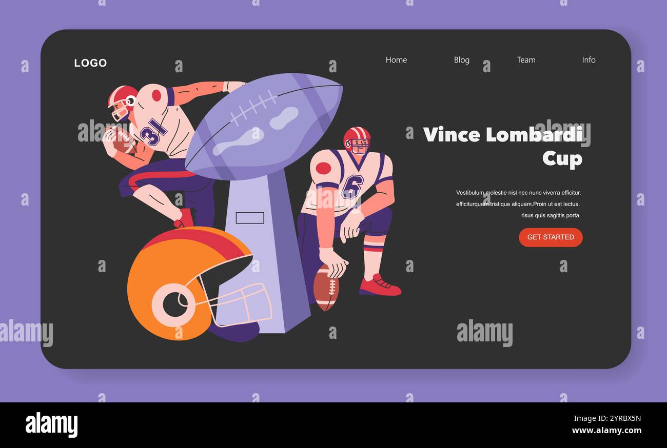 Super Bowl concept. Football players and trophy illustrate the ...