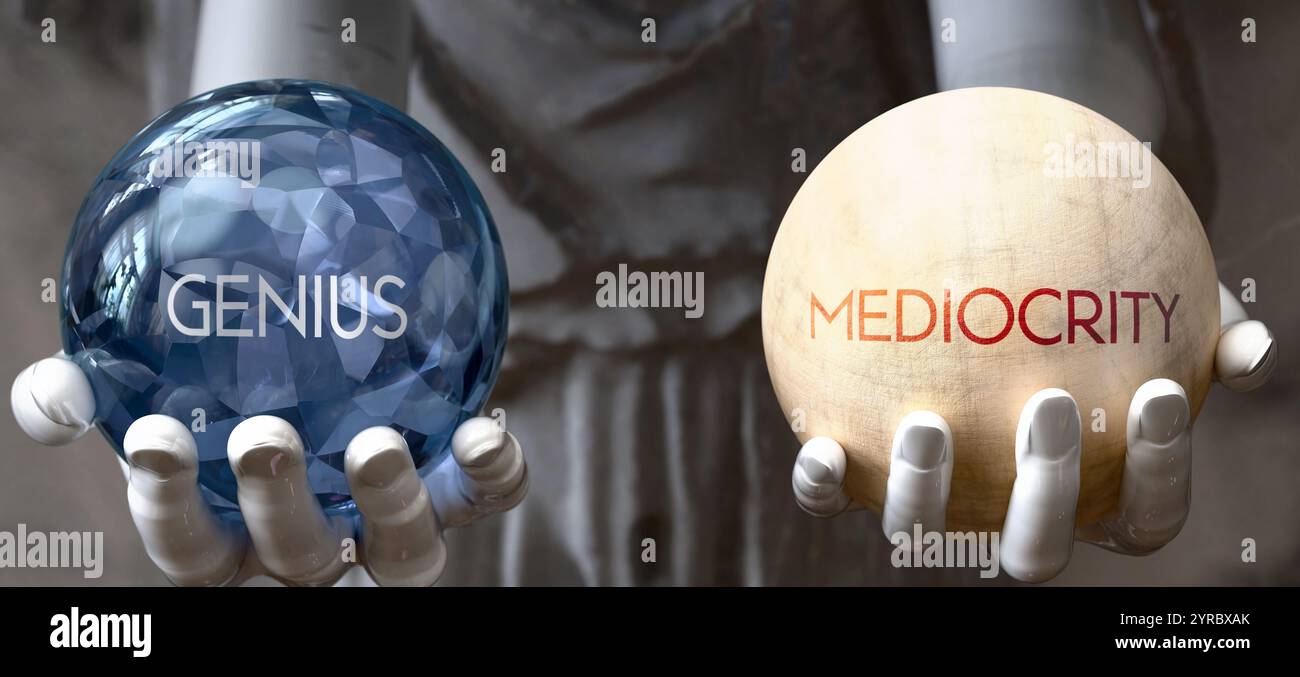 Genius or Mediocrity - decide between two options. Greek statue ...