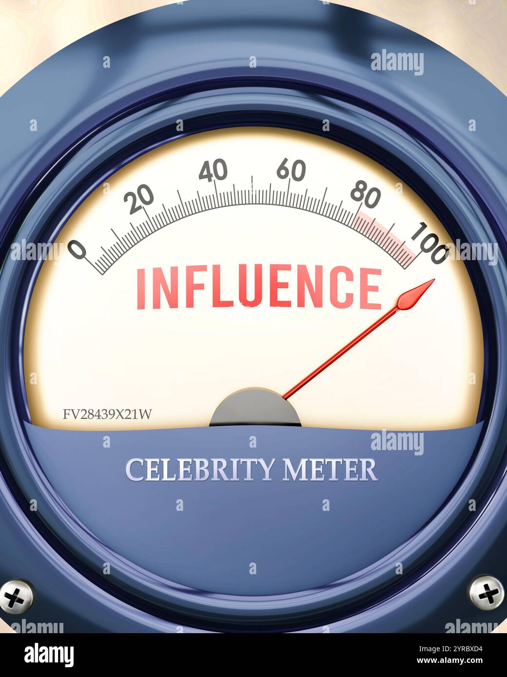 Influence and Celebrity Meter that is hitting a full scale, showing a ...