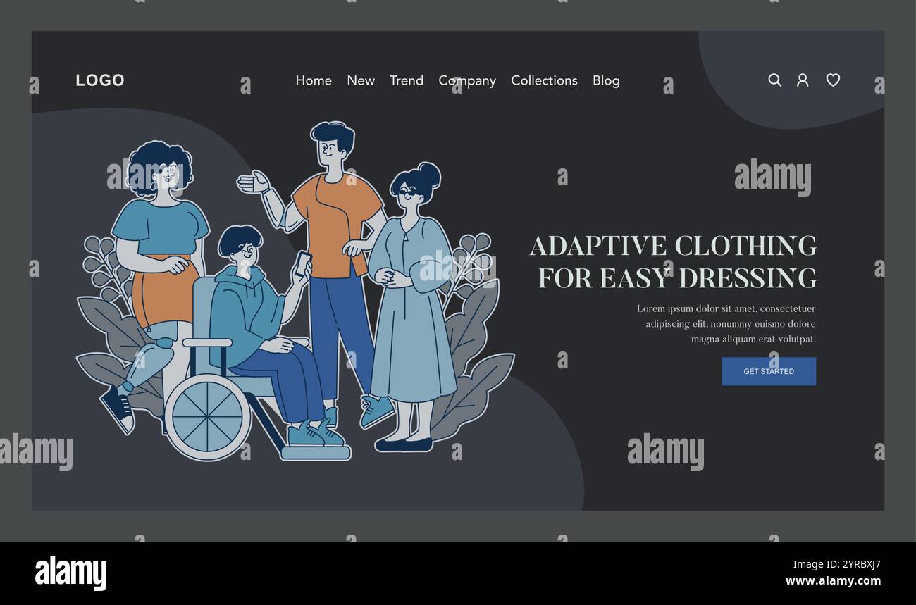 Adaptive Clothing concept. Inclusive fashion design for individuals ...