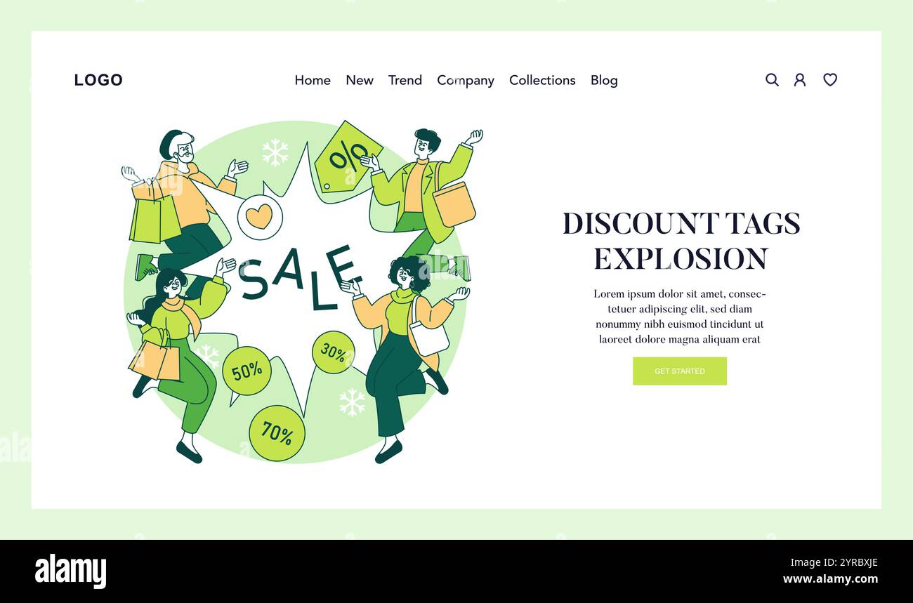 Green Monday concept. Shoppers enjoying discount offers, celebrating ...