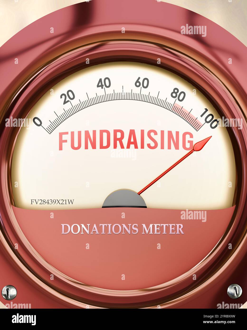 Fundraising and donations meter that is hitting a full scale hi-res ...