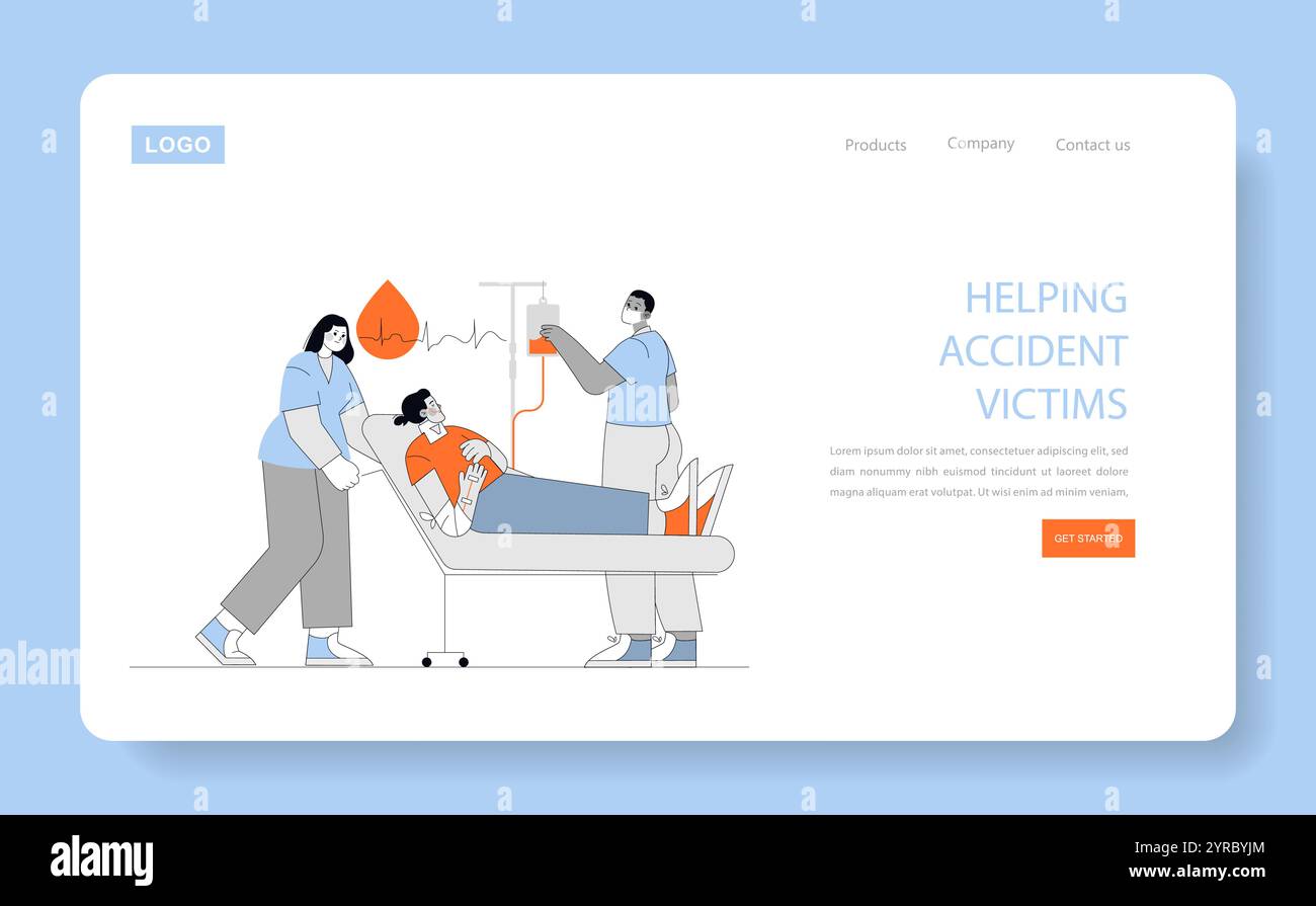 Blood Donor Day concept. Medical staff assist a patient during blood donation, emphasizing care ...