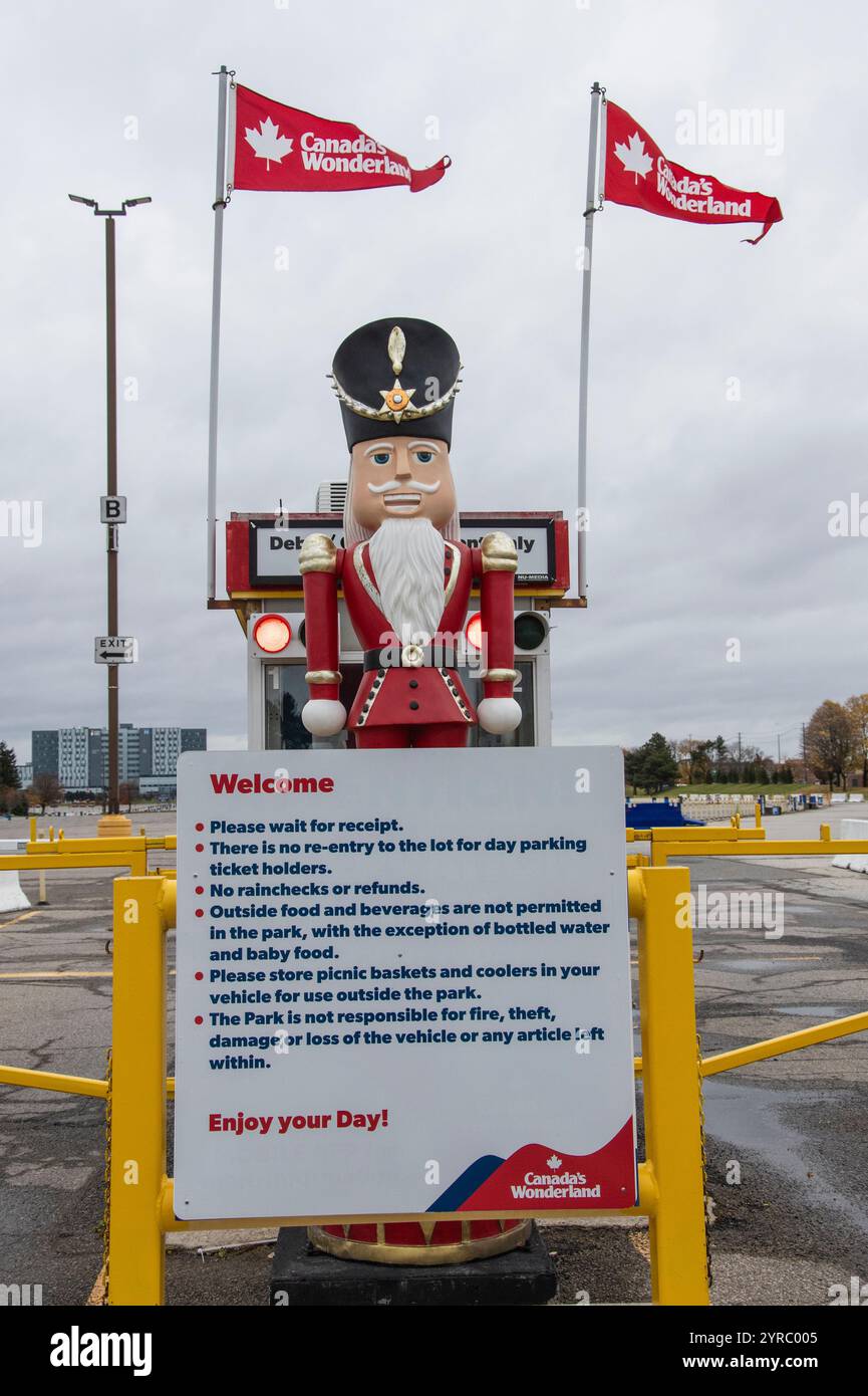 Information sign at the kiosks at Canada's Wonderland on Jane Street in ...