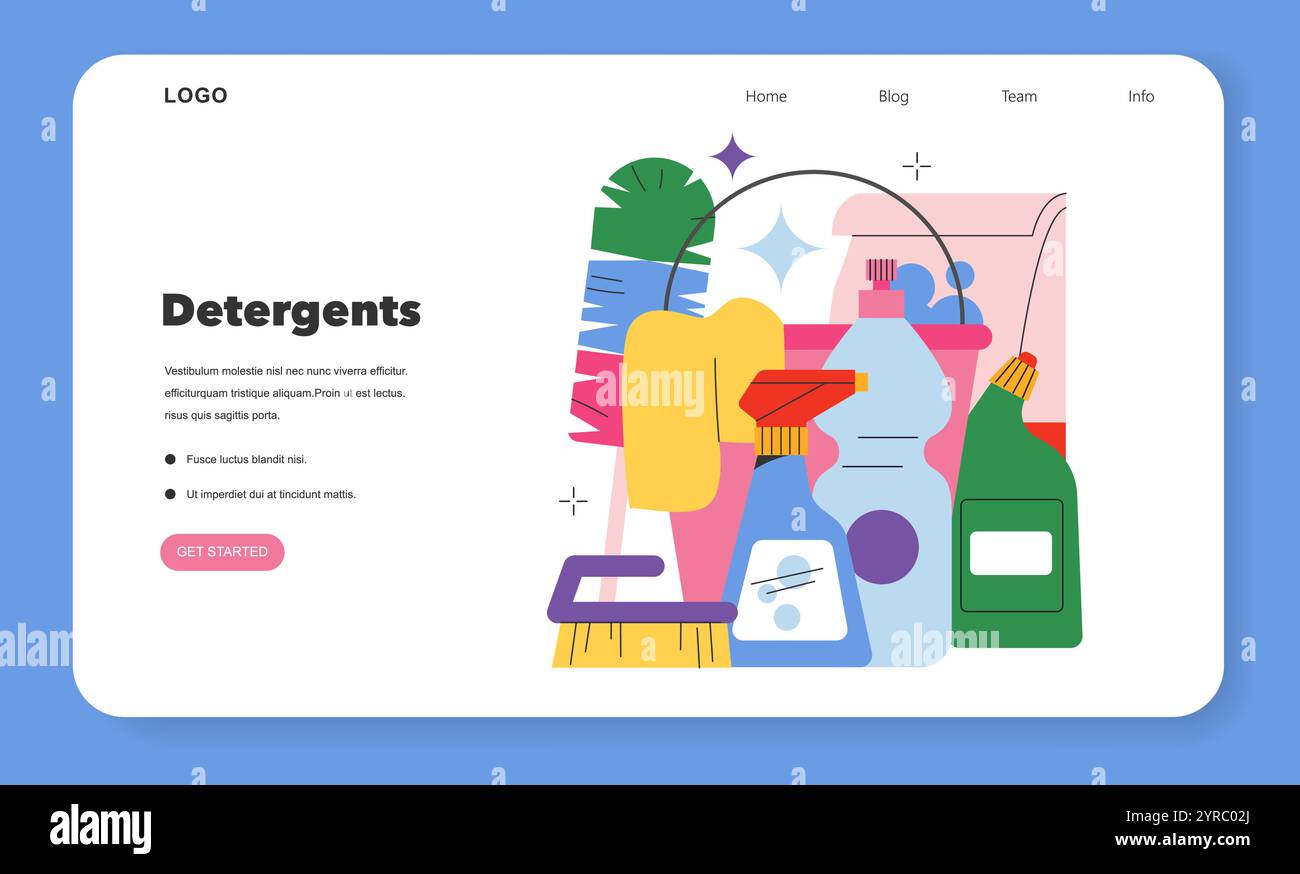 House Cleaning concept. An array of cleaning products and tools ...