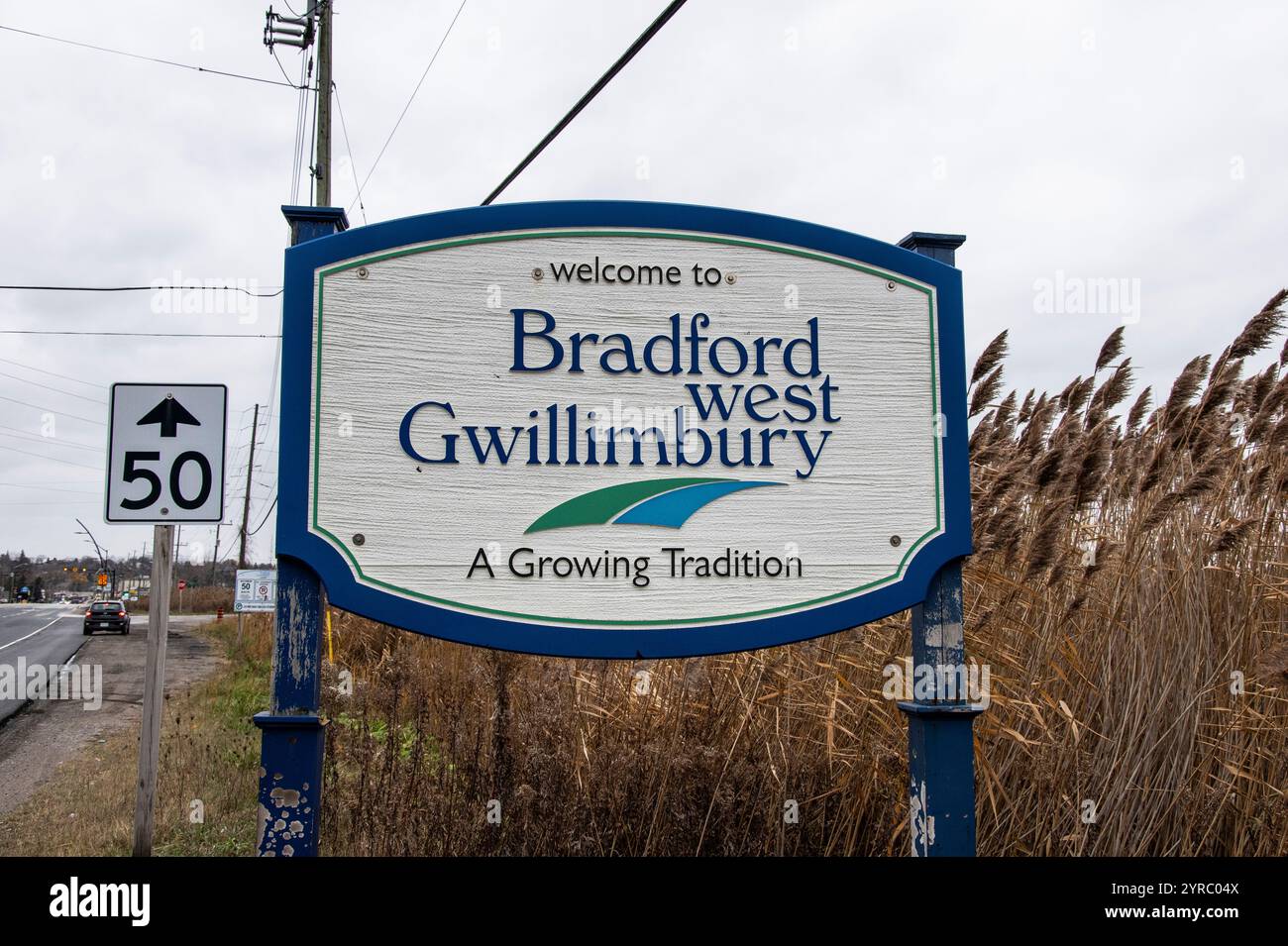 Welcome to Bradford West Gwillimbury and speed limit signs on Bridge ...
