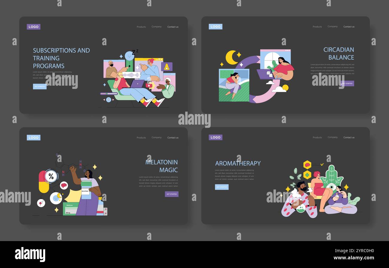 Sleepmaxxing set. Illustration of holistic sleep enhancement methods ...