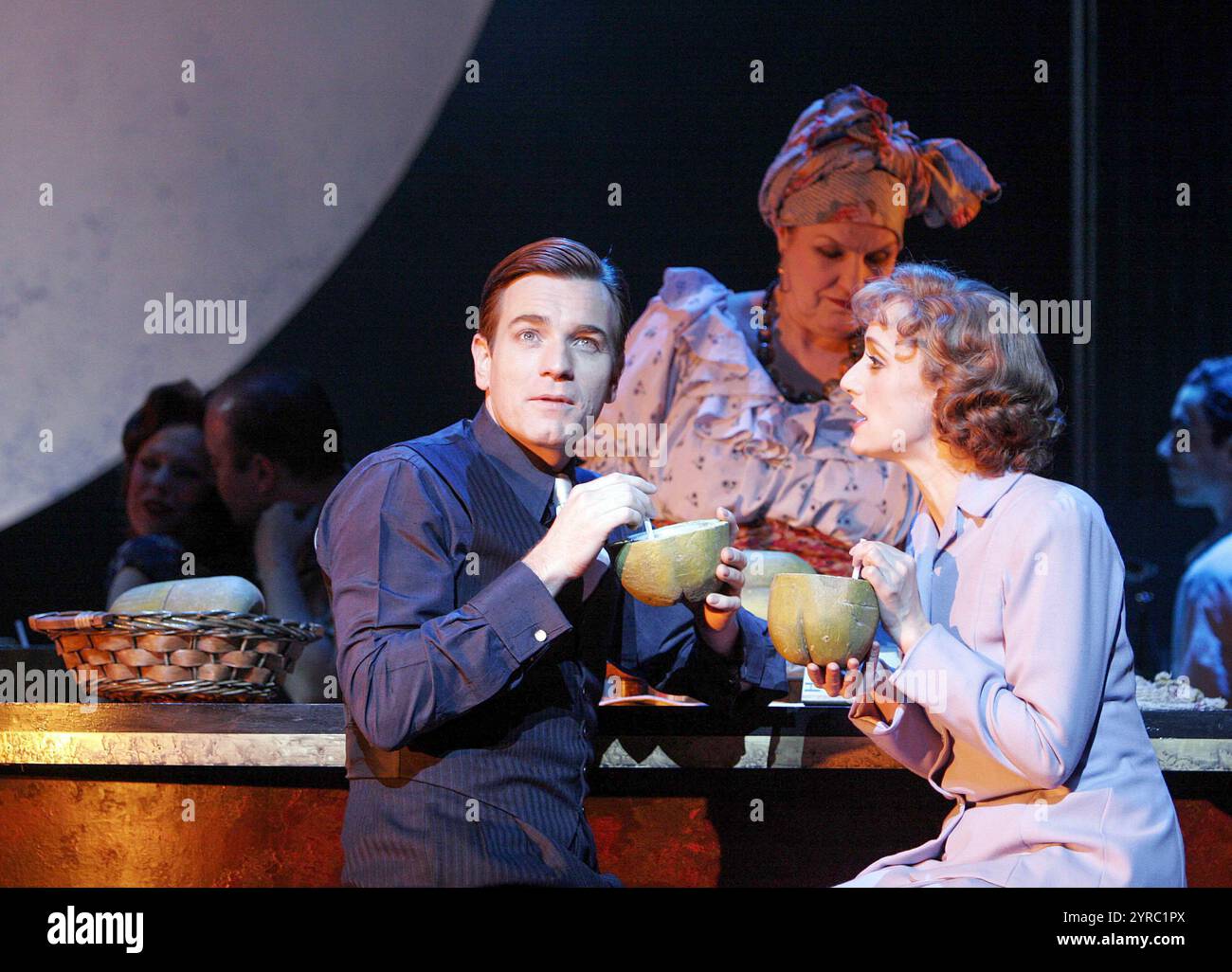 Ewan McGregor (Sky Masterson), Jenna Russell (Sarah Brown) with (rear ...