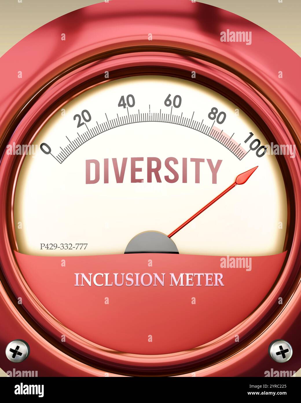 Diversity and Inclusion Meter that is hitting a full scale, showing a ...