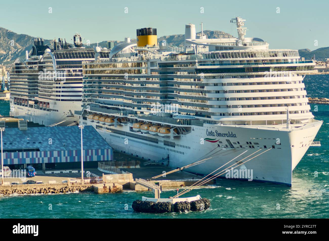 Marseille, France - December 03, 2024: A large passenger ship docked ...