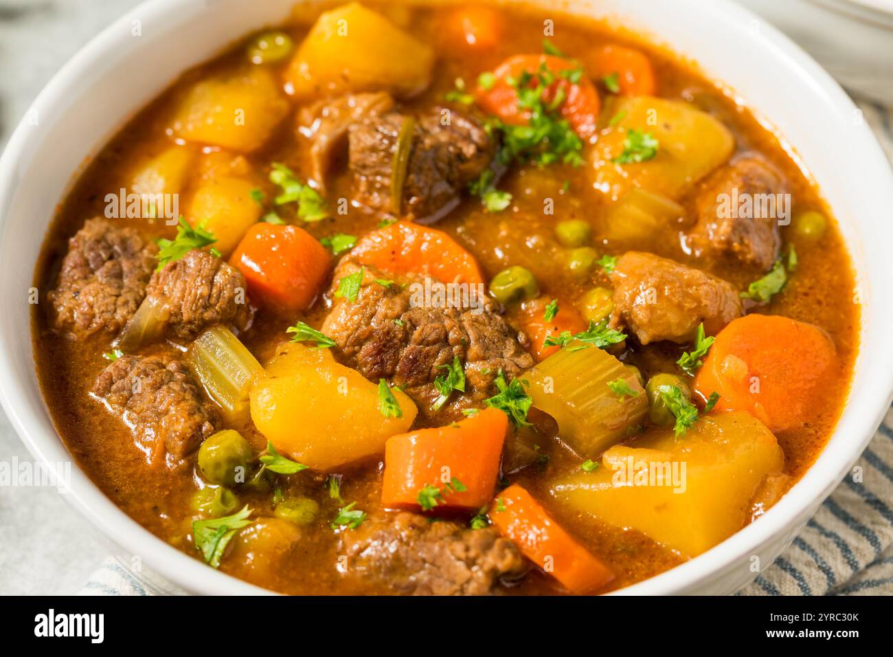 Hearty Homemade Irish Beef Stew with Carrots and Potatoes Stock Photo ...