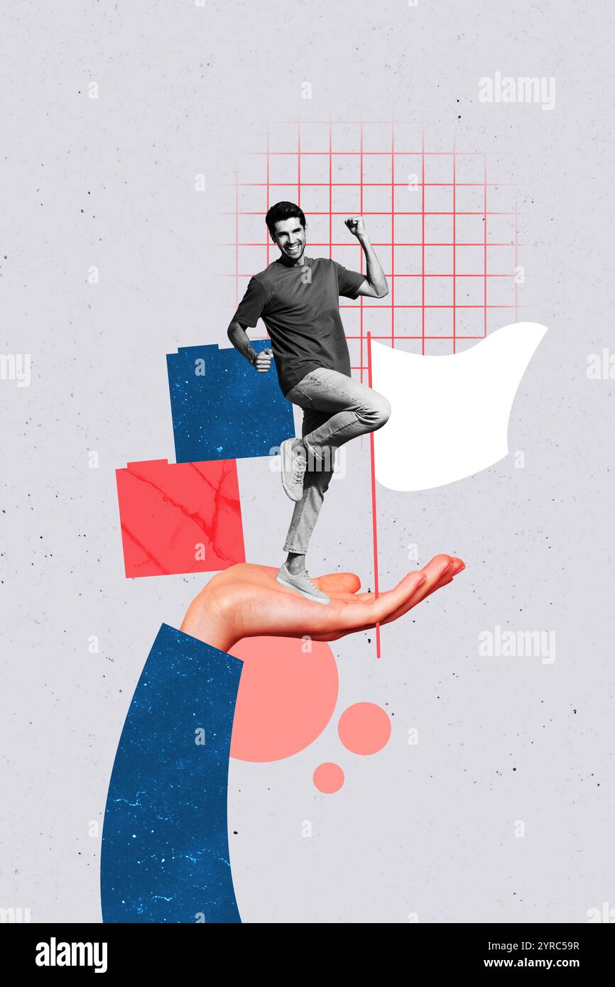 Trend composite sketch template 3D photo collage of huge hand hold ...