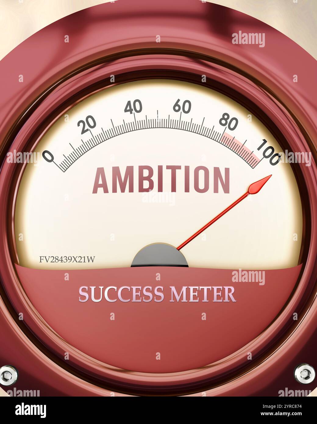 Ambition and Success Meter that is hitting a full scale, showing a very ...