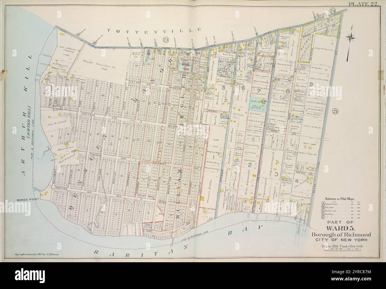Plate 22, Part of Ward 5: [Map bound by Amboy Road, Beach St, Pier ...