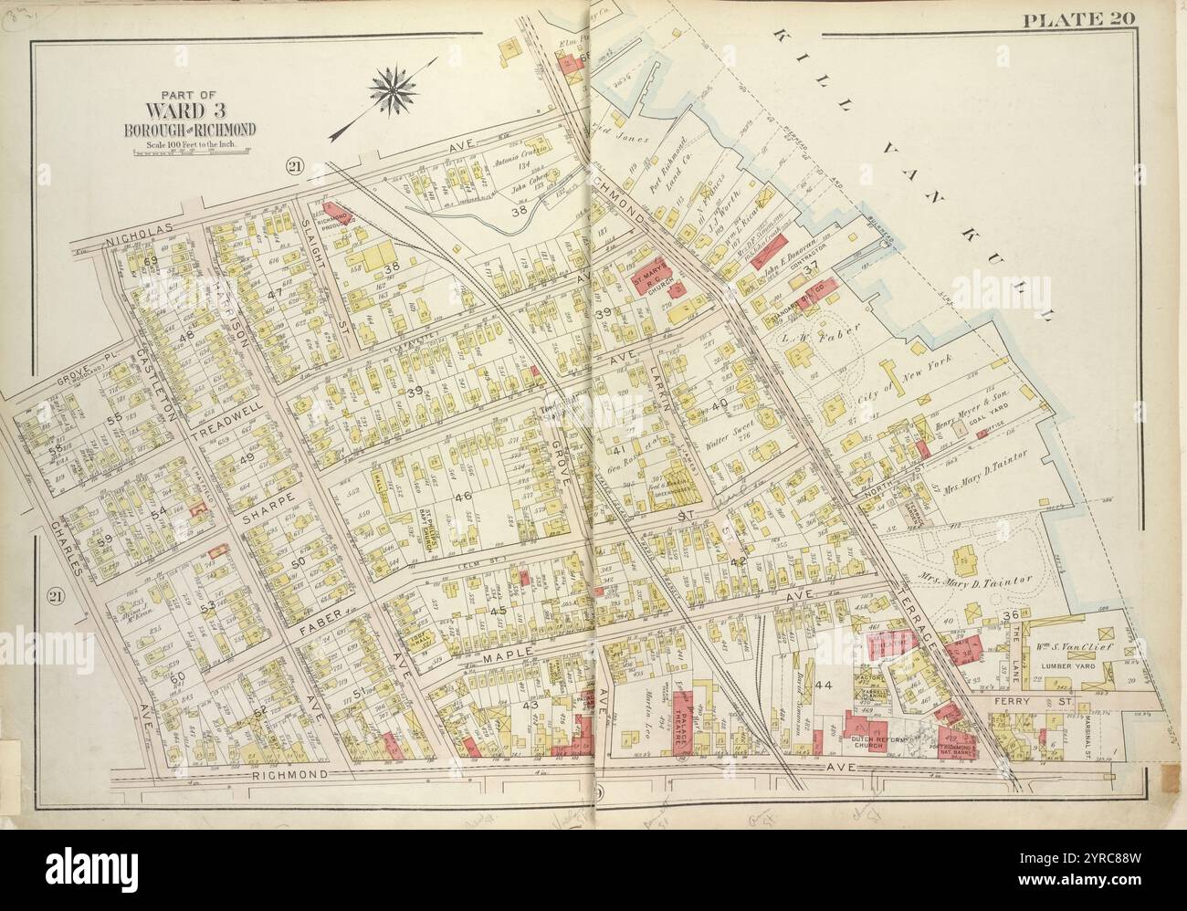 Plate 20, Part of Ward 3 [Map bound by Nicholas Ave, Richmond Terrace ...