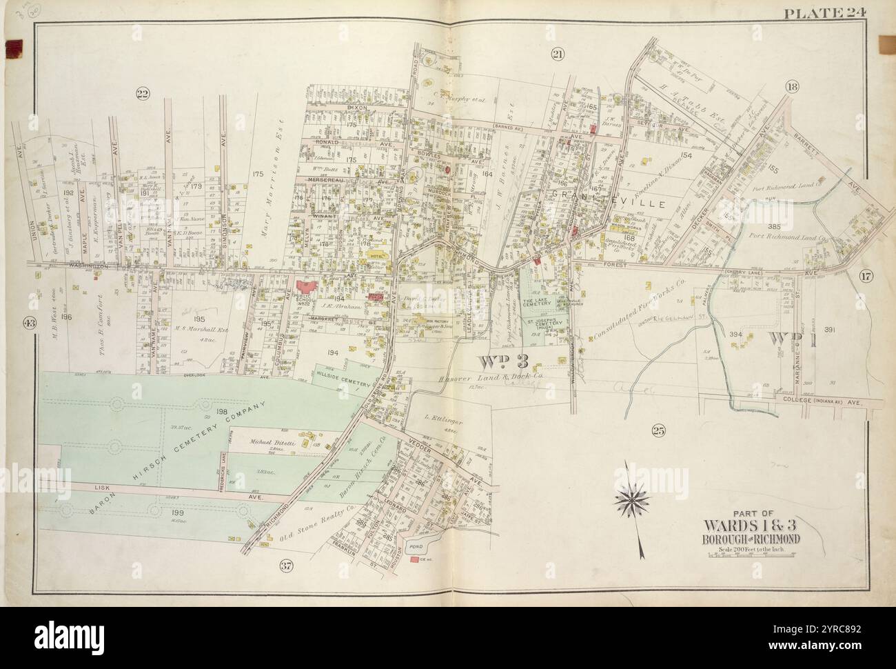Plate 24, Part of Wards 1 & 3 [Map bound by Union Ave, Maple Ave, Van ...