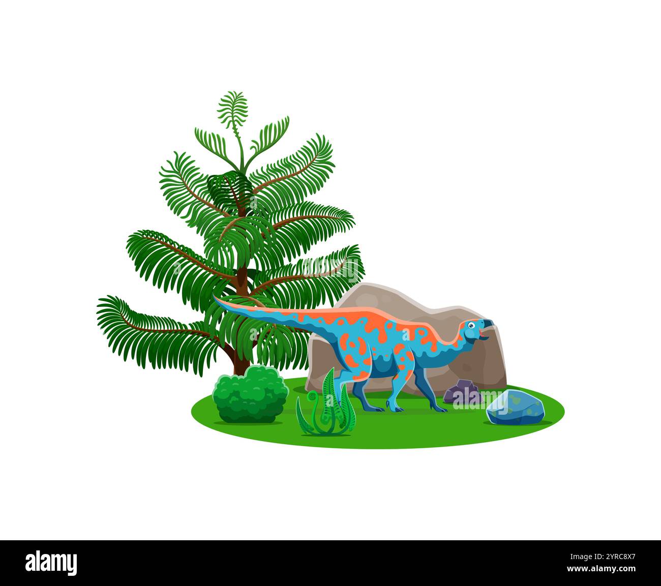 Iguanodon prehistoric dinosaur character. Isolated cartoon vector ...