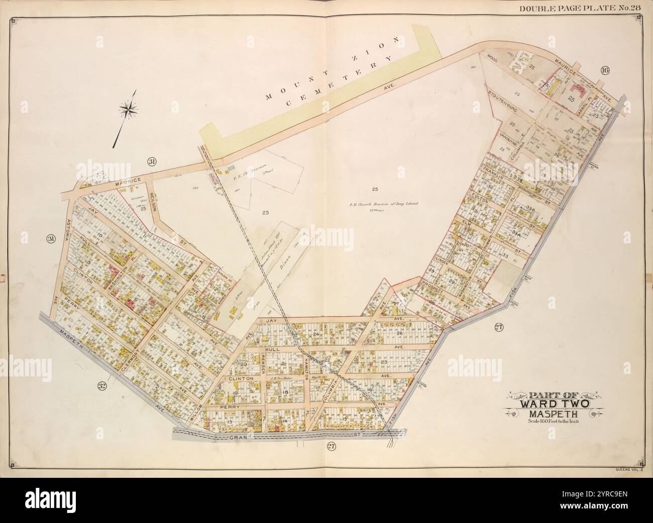 Queens, Vol. 2, Double Page Plate No. 28; Part of Ward Two Maspeth ...