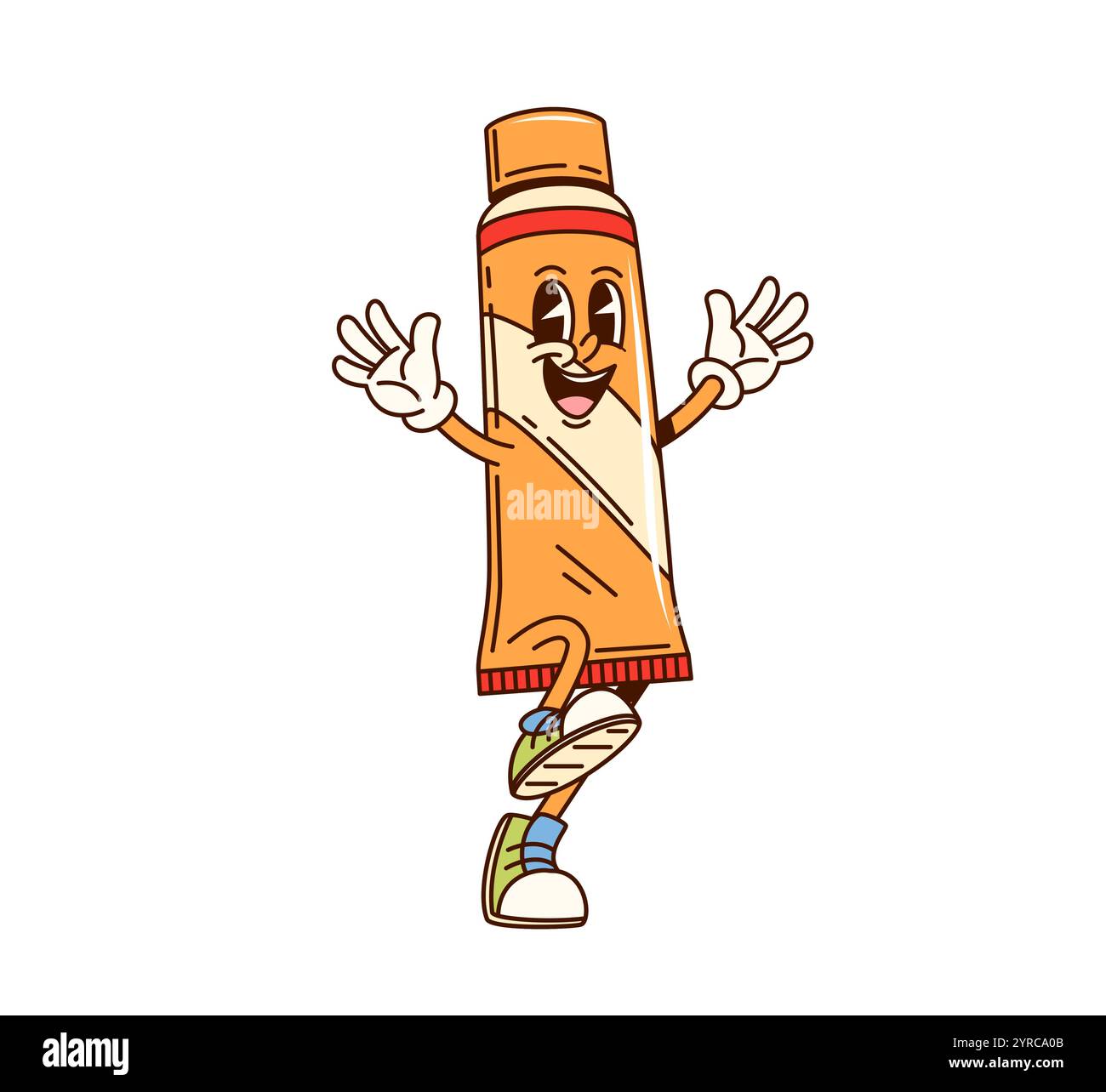 Groovy medical salve ointment character displaying an infectious smile ...