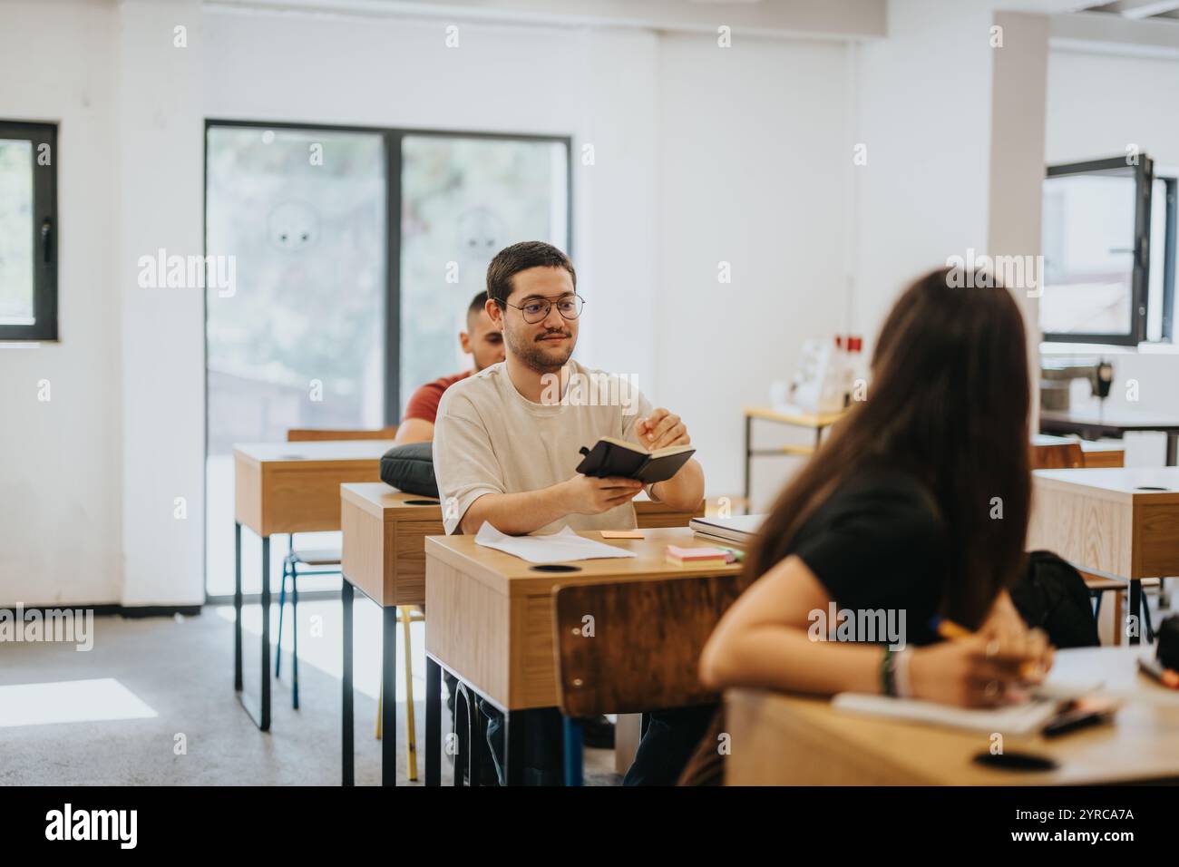 Students serious discussion school hi-res stock photography and images ...