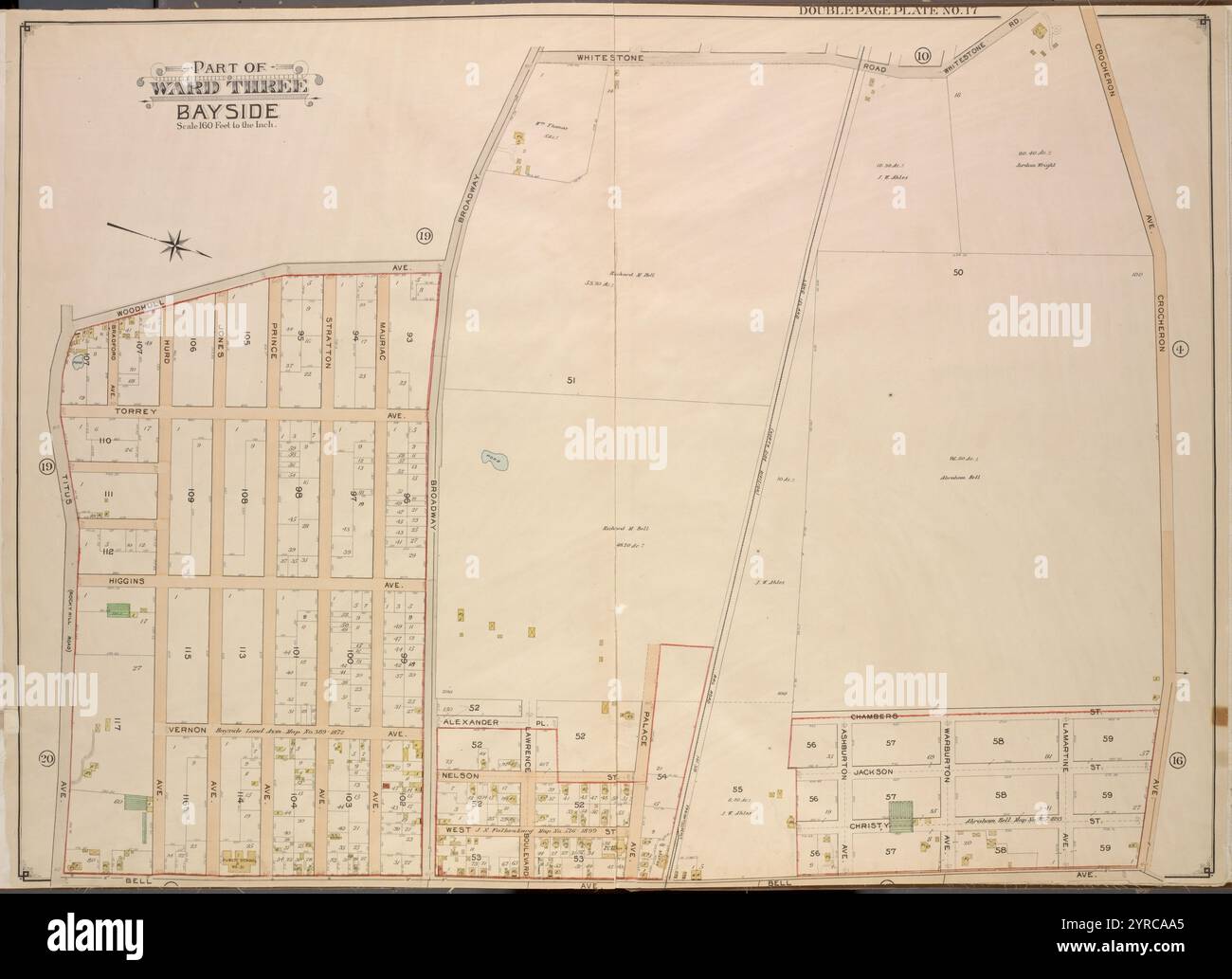 Queens, Vol. 3, Double Page Plate No. 17; Part of ward Three Bayside ...