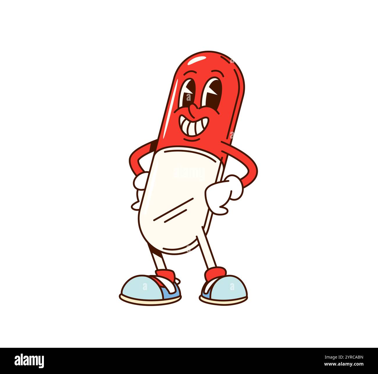 Happy pill capsule cartoon character hi-res stock photography and ...