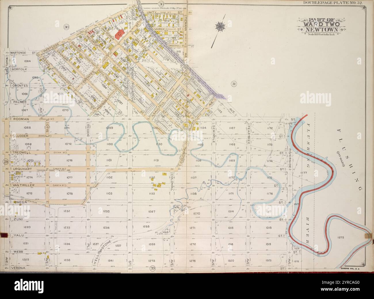 Queens, Vol. 2A, Double Page Plate No. 32; Part of Ward Two Newtown ...