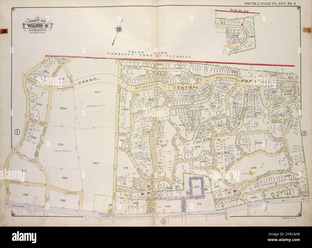 Queens, Vol. 1A, Double Page Plate No. 4; Part of Ward 4 Jamaica. [Map ...