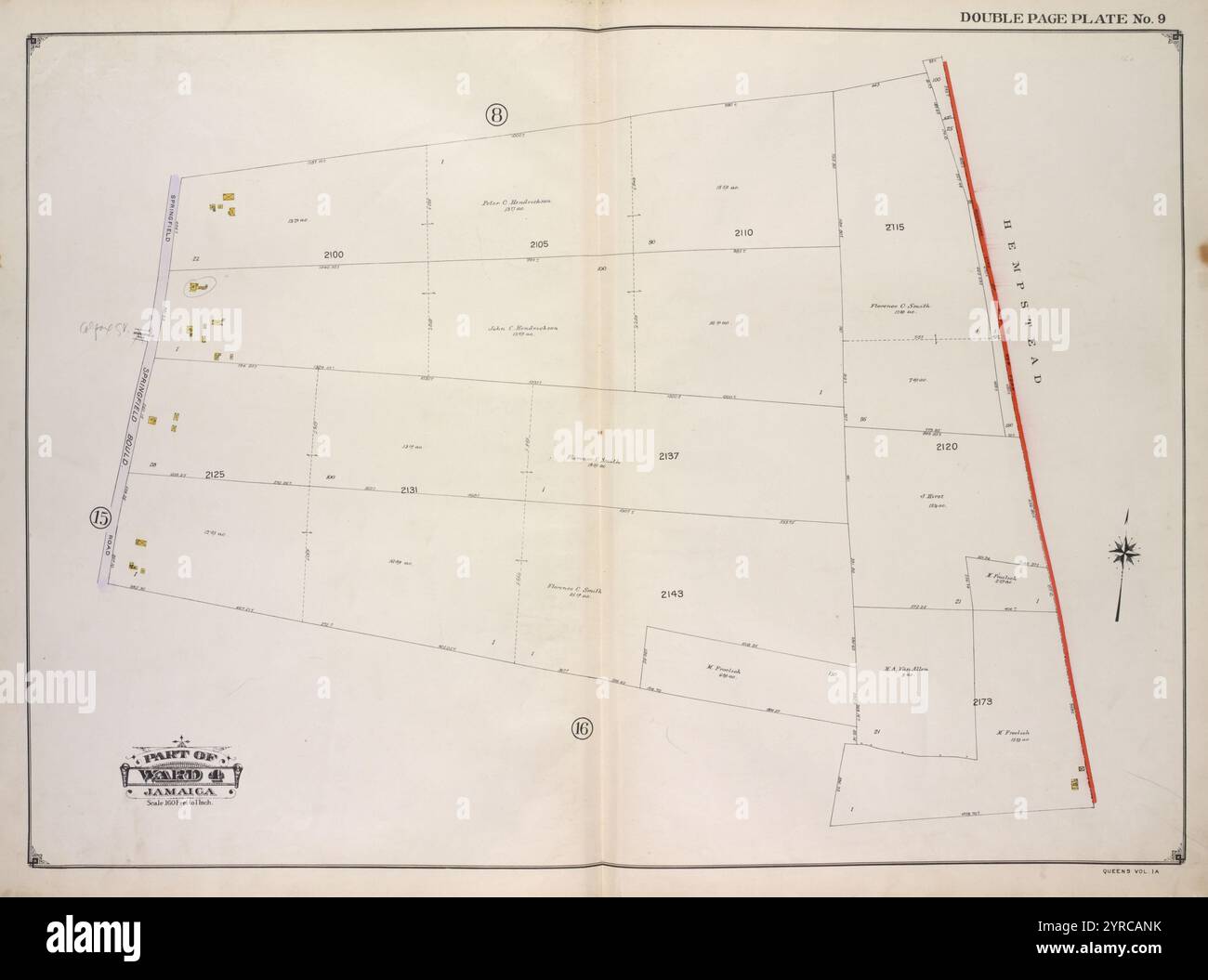 Queens, Vol. 1A, Double Page Plate No. 9; Part of Ward 4 Jamaica. [Map ...