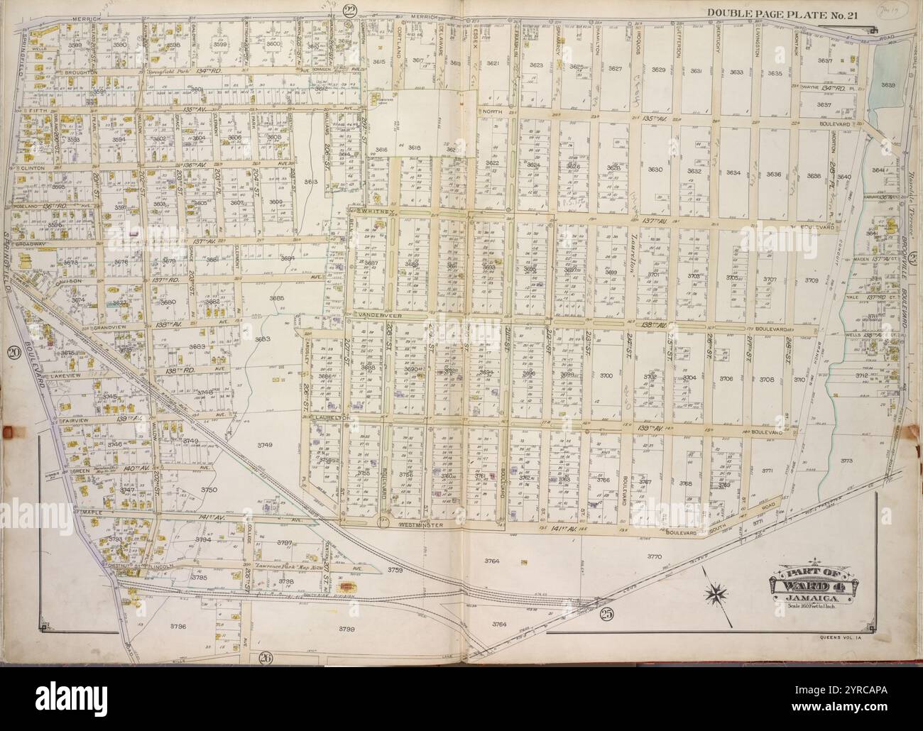 Queens, Vol. 1A, Double Page Plate No. 21; Part of Ward 4 Jamaica. [Map ...