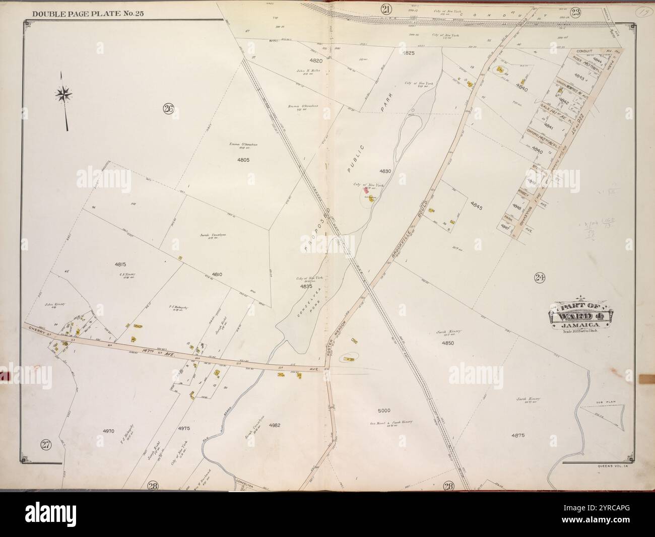 Queens, Vol. 1A, Double Page Plate No. 25; Part of Ward 4 Jamaica. [Map ...