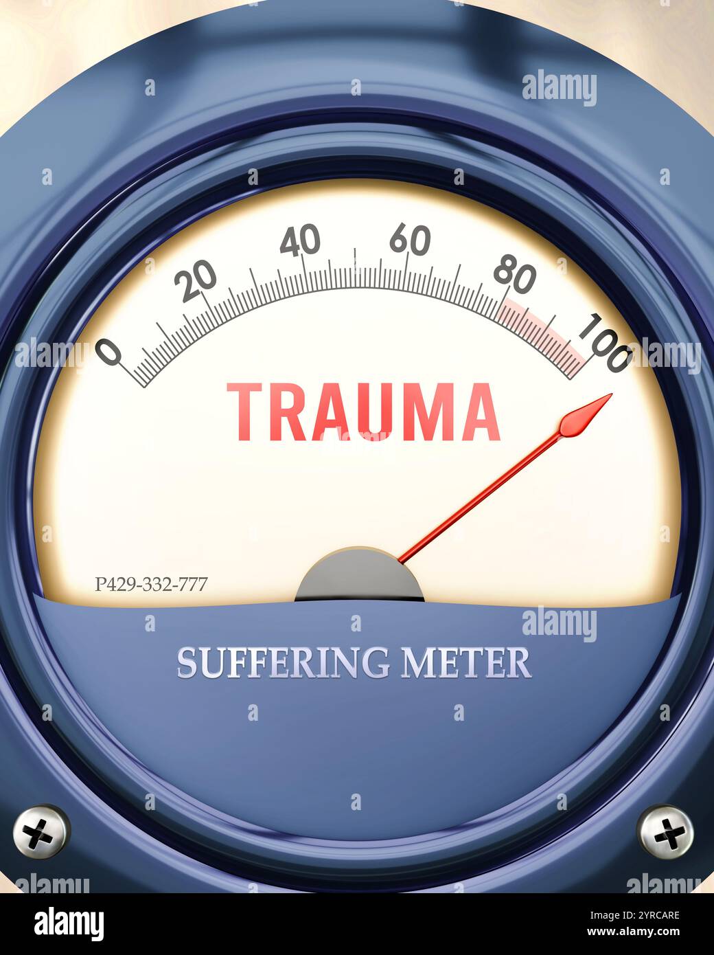 Trauma and Suffering Meter that is hitting a full scale, showing a very ...