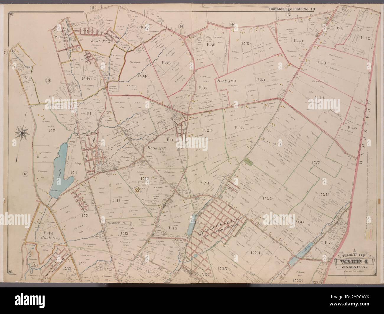 Queens, V. 1, Double Page Plate No. 18; Part of Jamaica, Ward 4; [Map ...