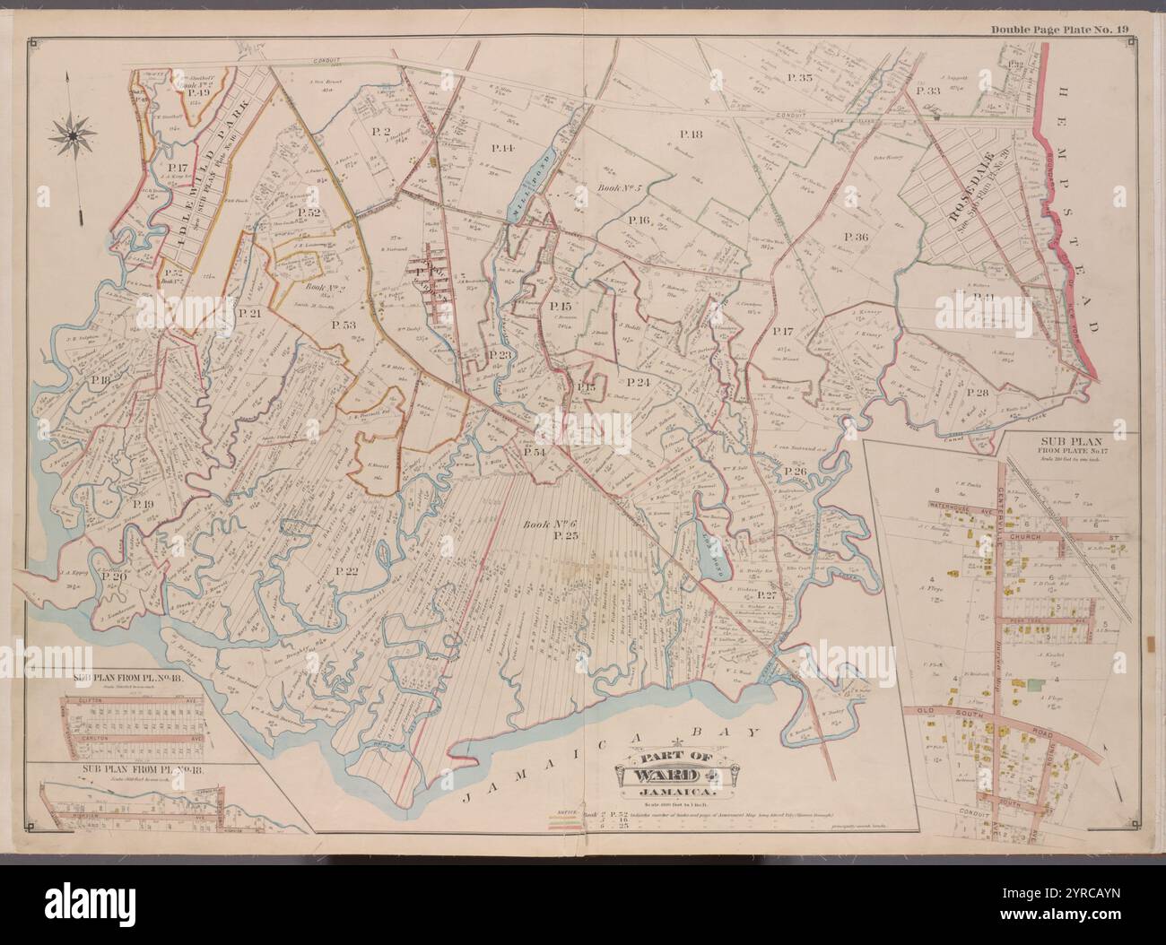 Queens, V. 1, Double Page Plate No. 19; Part of Jamaica, Ward 4; [Map ...