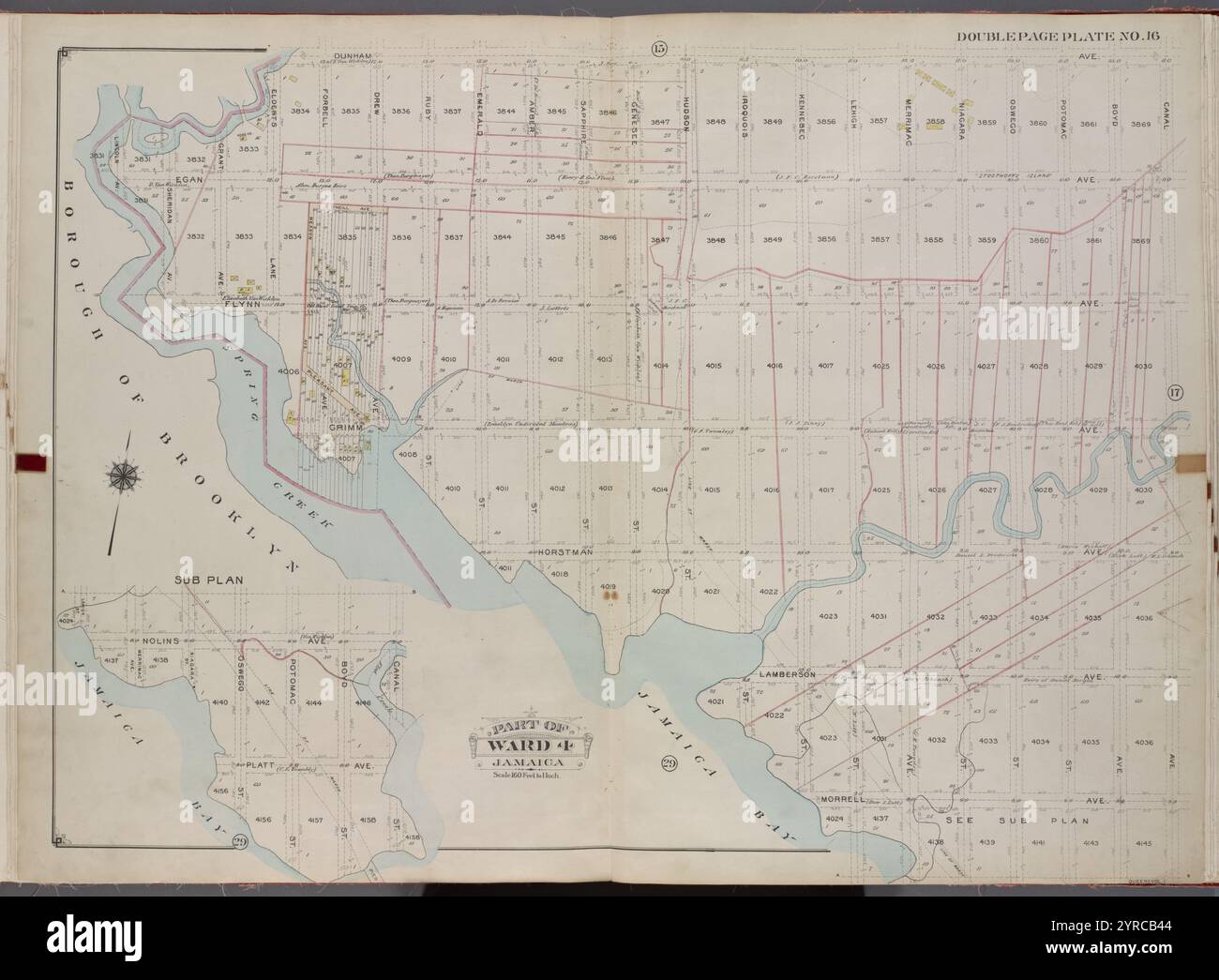 Queens, V. 1, Double Page Plate No. 16; Part of Jamaica, Ward 4; [Map ...