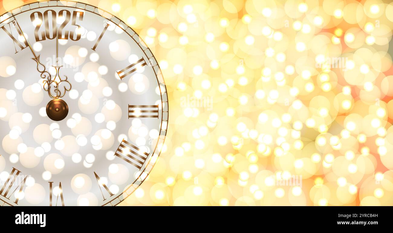 New year 2025 clock Stock Vector Images - Alamy