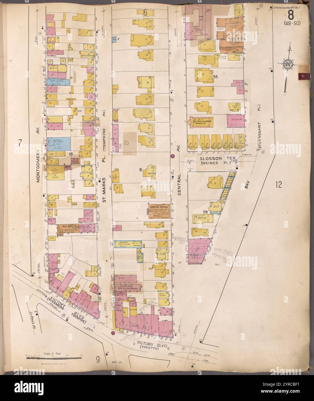 Staten Island, V. 1, Plate No. 8 [Map bounded by Bay, Victory Blvd ...