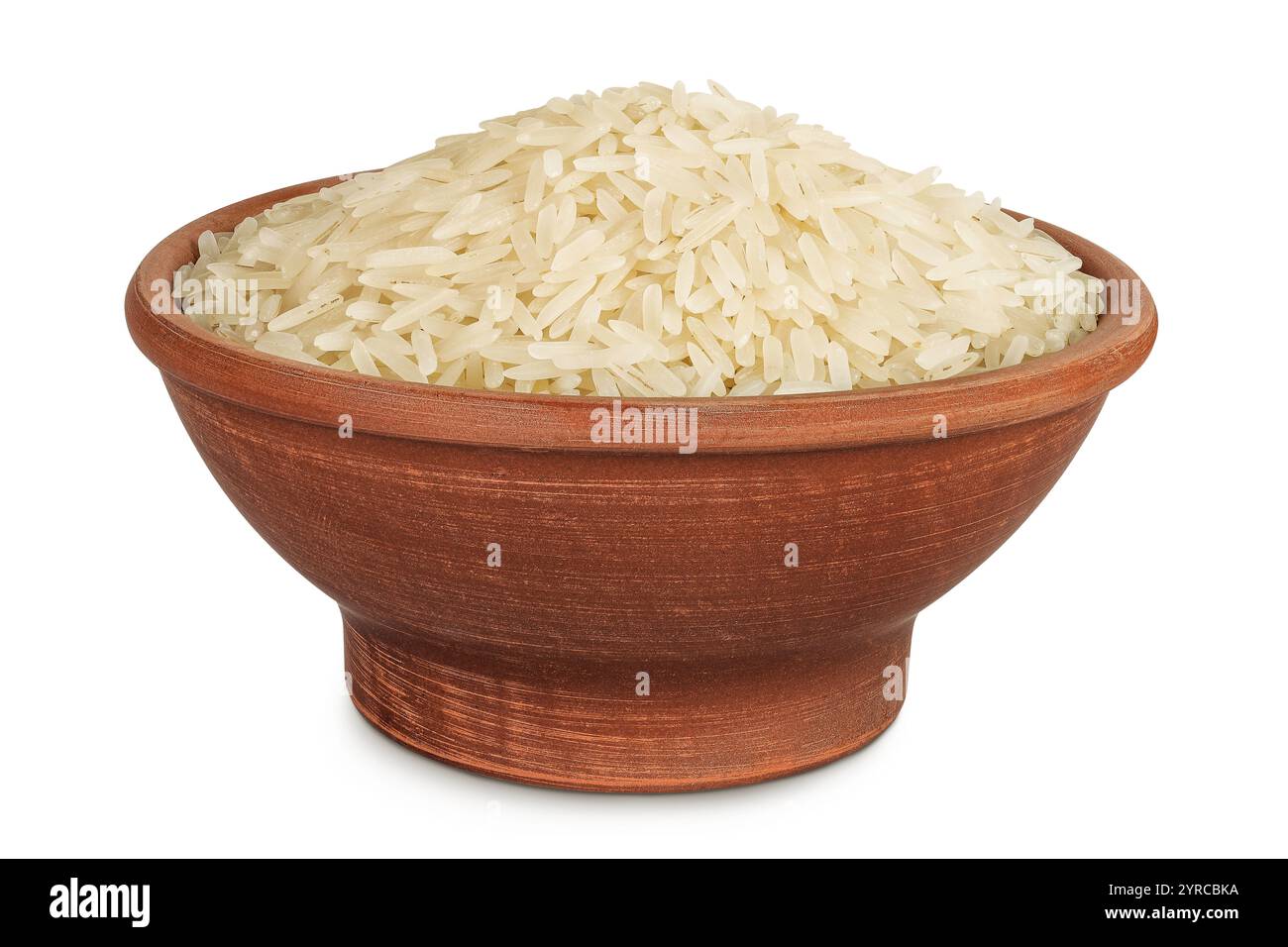 rice basmati in a ceramic bowl isolated on white background Stock Photo ...